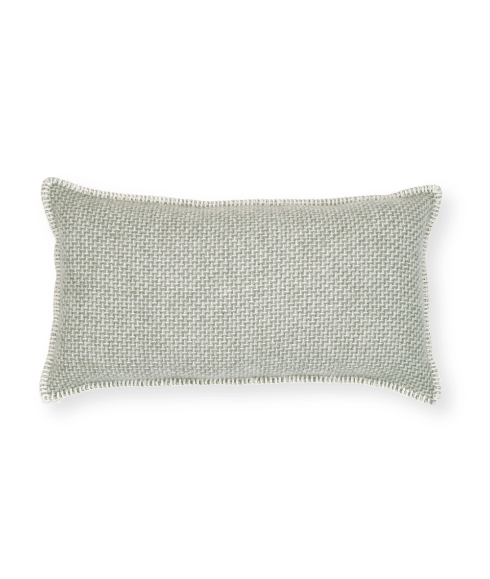 Derby Long Cushion in Green Zig Zag Pattern | 100% Pure Wool